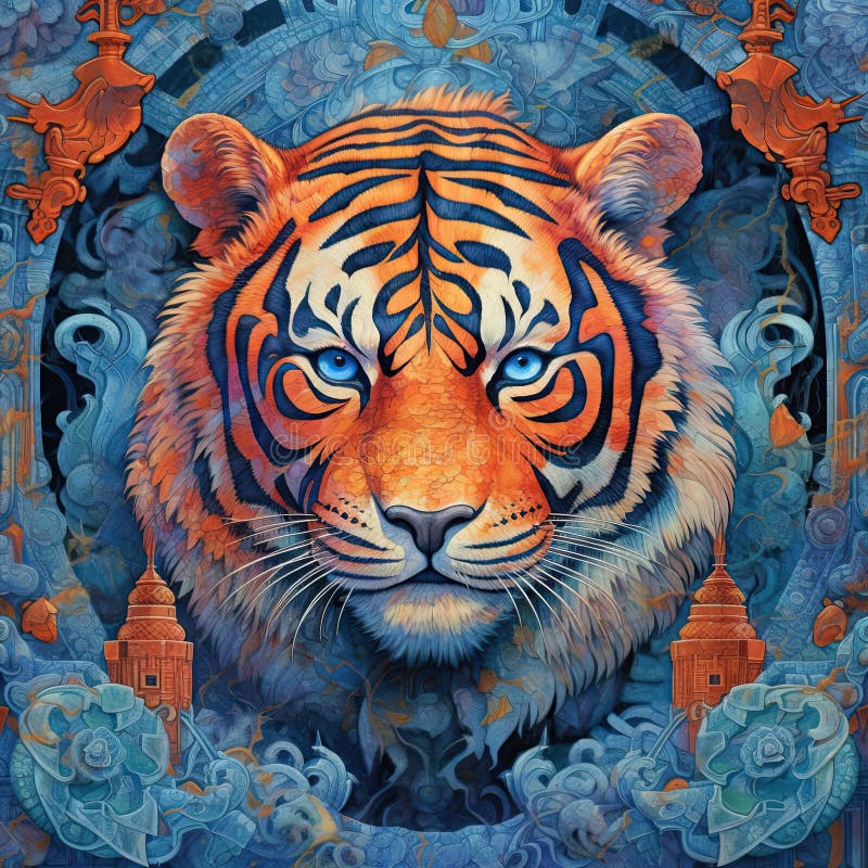 Illustration of a Animal and Abstract Art, AI Generated Stock ...