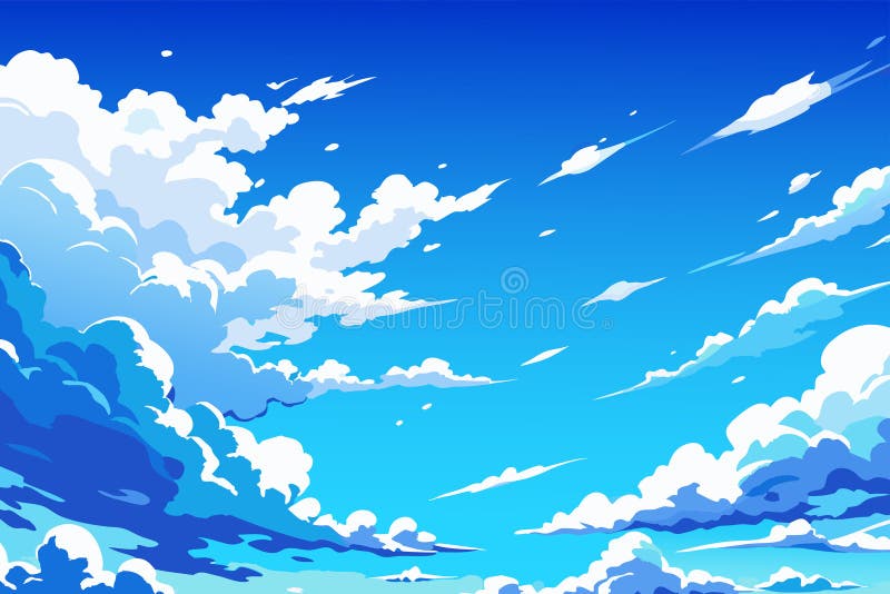 Illustration of Anime Style Cloudy Sky in. Anime Sky, Cloud, Background ...