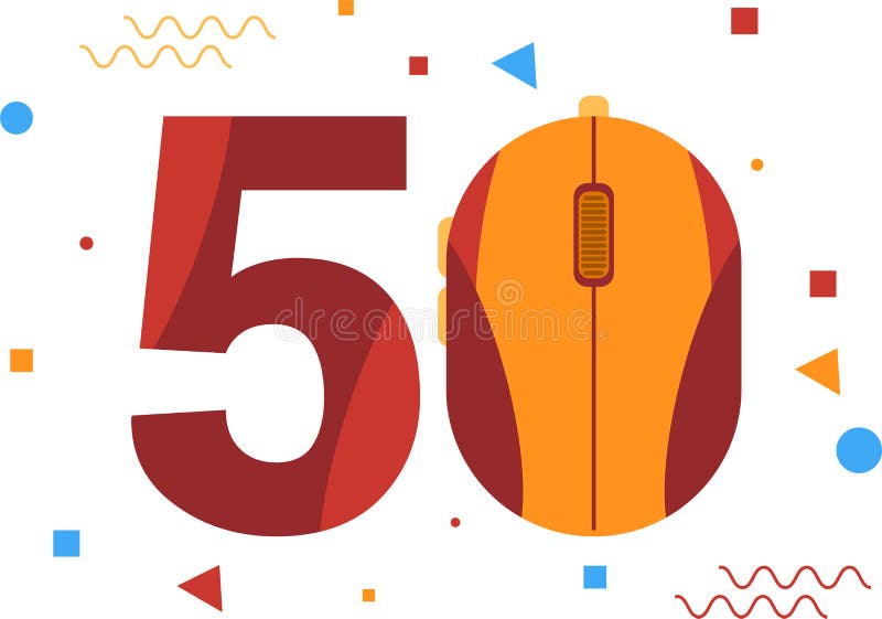 Illustration for an Anniversary of a Computer Mouse Stock Vector ...