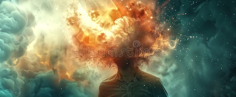 Illustration of Annual Collective Mind Concept Art Exploding Min Stock ...
