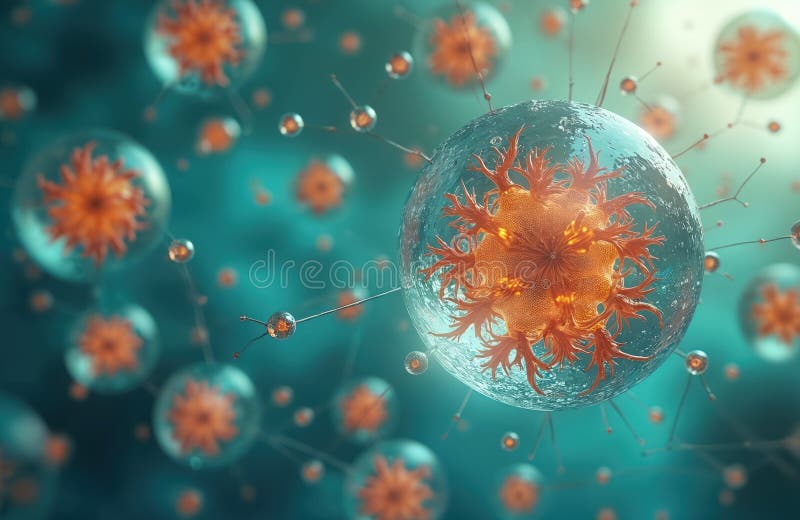 Illustration of Antioxidants within Cellular Structures Under ...