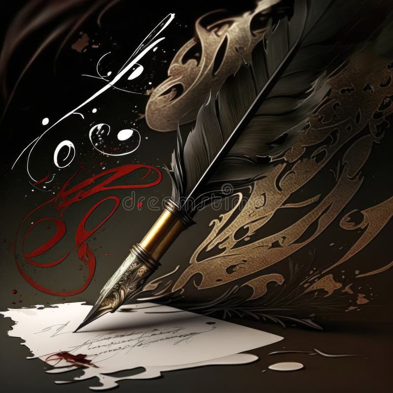 Illustration of an Antique Pen with Permanent Ink Generative AI ...