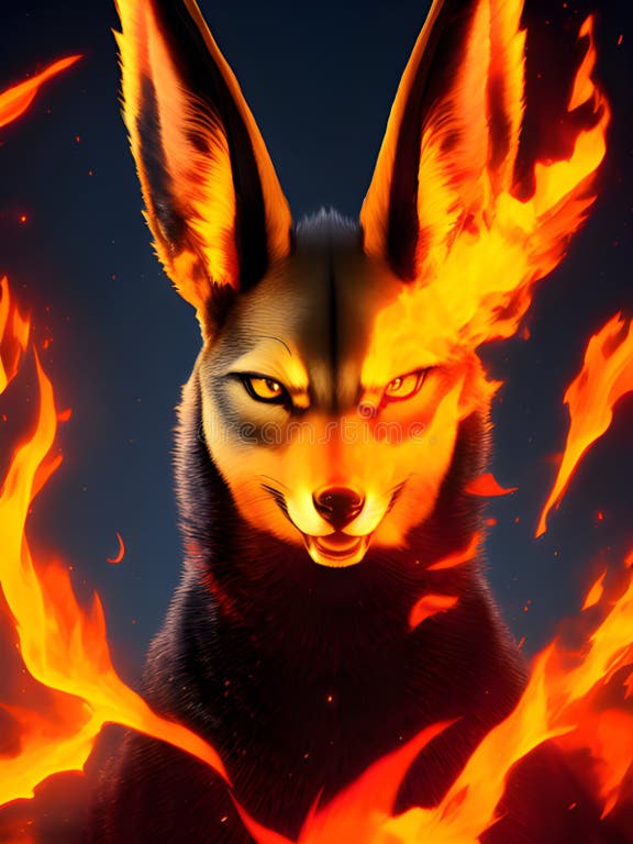 Illustration of Anubis Monster with Fire , Ai Generated Stock ...