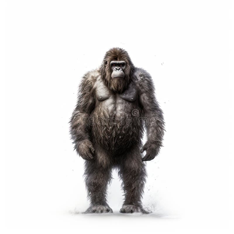 Illustration of an Ape Standing in Front of a White Background ...