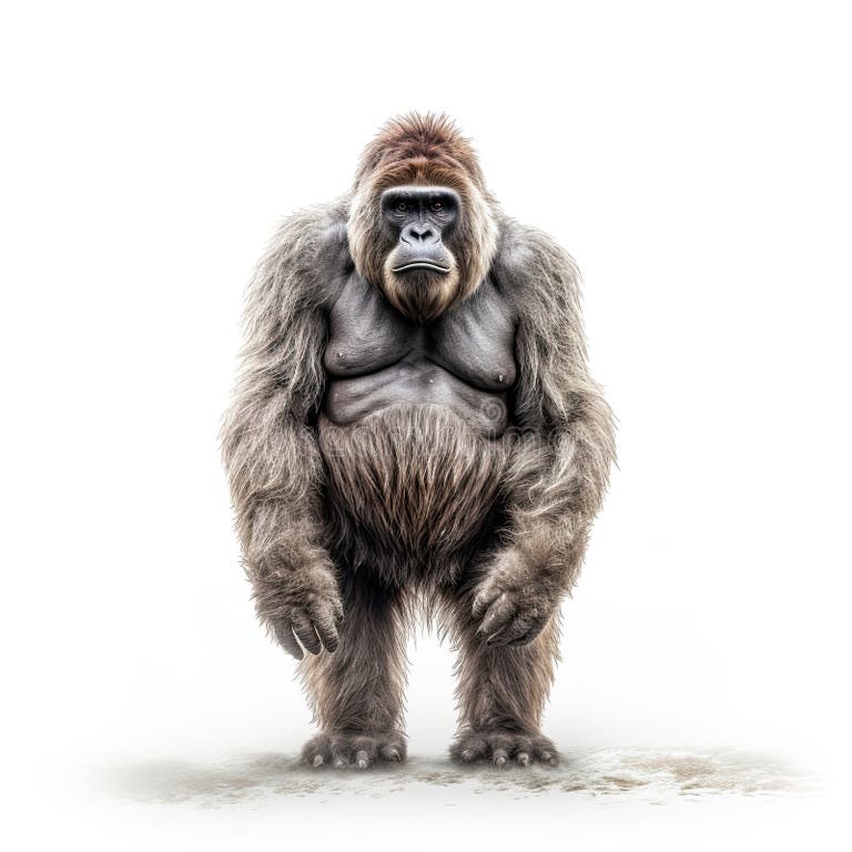 Illustration of an Ape Standing in Front of a White Background ...
