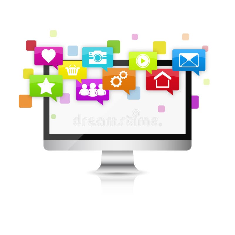 Illustration Applications in Computer. Stock Vector - Illustration of ...