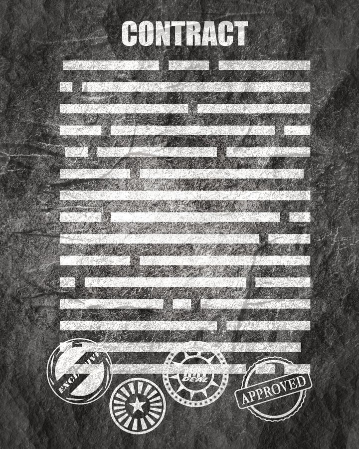 Contract with stamp stock vector. Illustration of office - 143908343