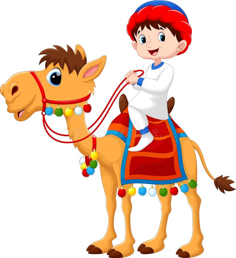Illustration of Arab Boy Riding a Camel Stock Illustration ...