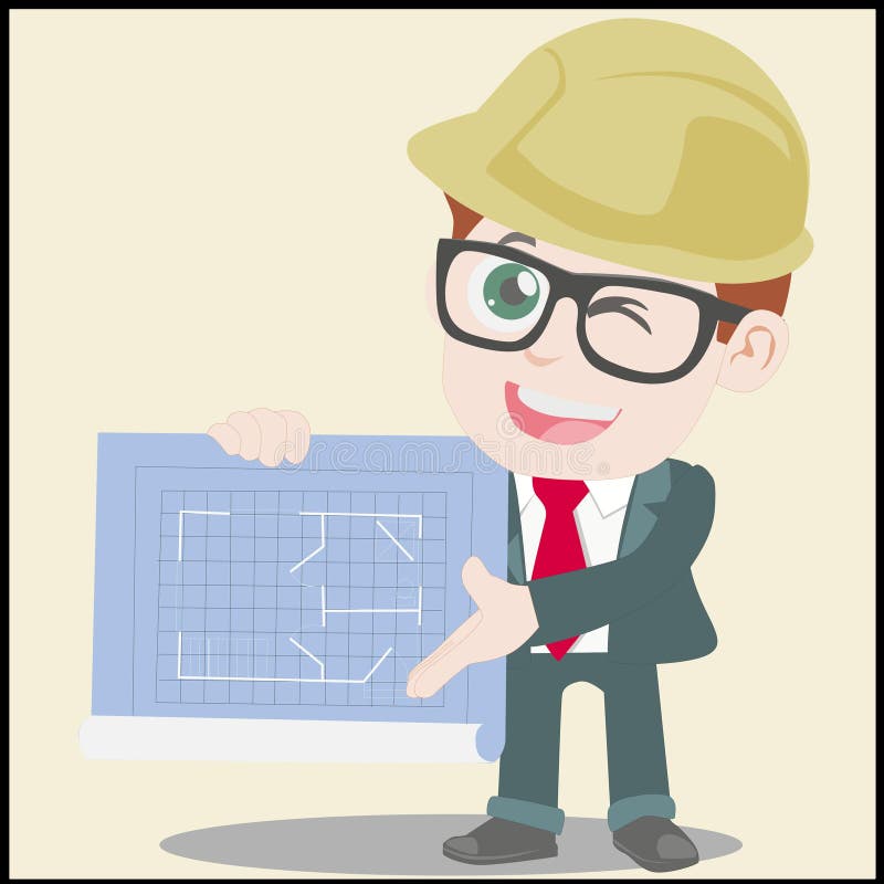 Illustration of an Architect with Yellow Helmet Stock Vector ...