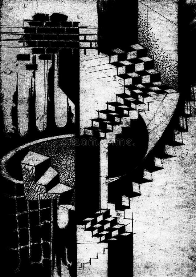 Illustration of an Architectural Abstract Composition. Stock ...