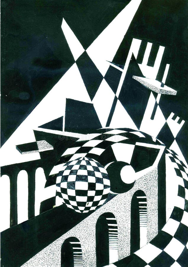 Illustration of an Architectural Abstract Composition. Stock ...