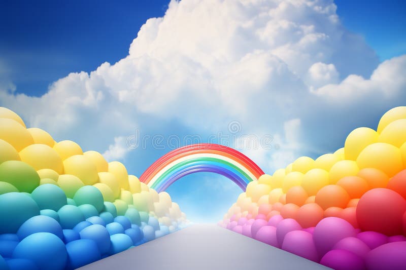 Illustration of Arranged in the Sky Stop Method Rainbow, Generative Ai ...