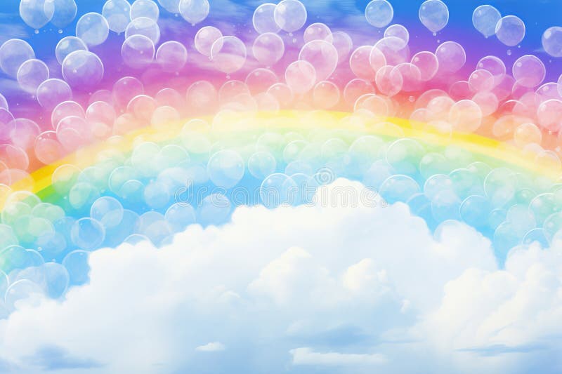 Illustration of Arranged in the Sky Stop Method Rainbow, Generative Ai ...