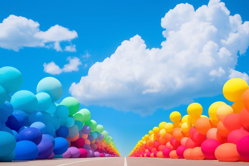 Illustration of Arranged in the Sky Stop Method Rainbow, Generative Ai ...