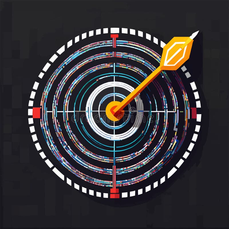 Illustration of an Arrow and a Target. Archery Targets with Different ...