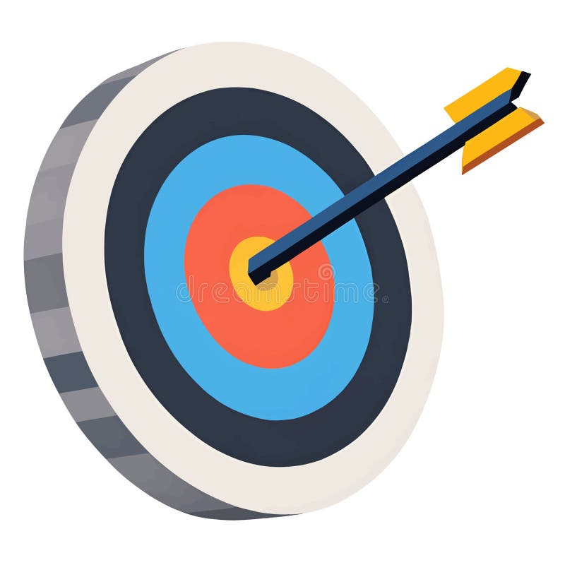 Illustration of an Arrow and a Target. Archery Targets with Different ...