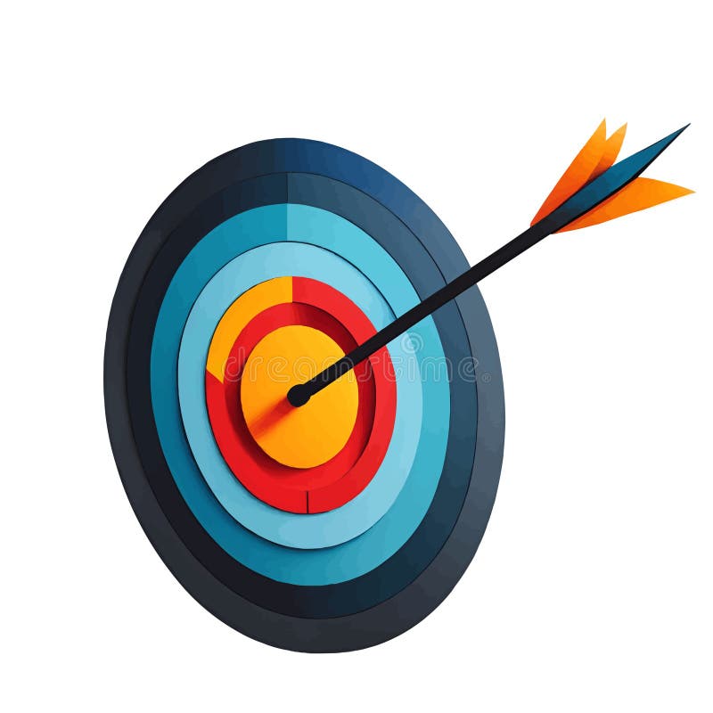 Illustration of an Arrow and a Target. Archery Targets with Different ...