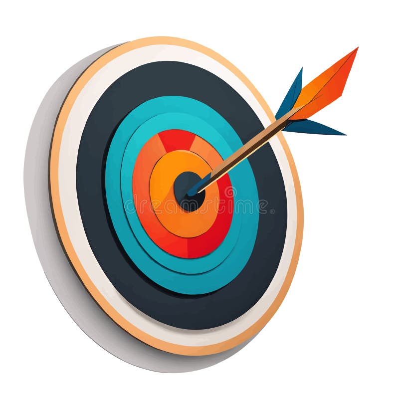 Illustration of an Arrow and a Target. Archery Targets with Different ...