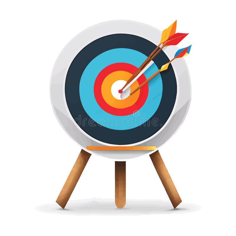 Illustration of an Arrow and a Target. Archery Targets with Different ...