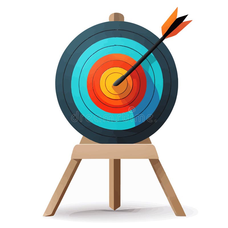 Illustration of an Arrow and a Target. Archery Targets with Different ...