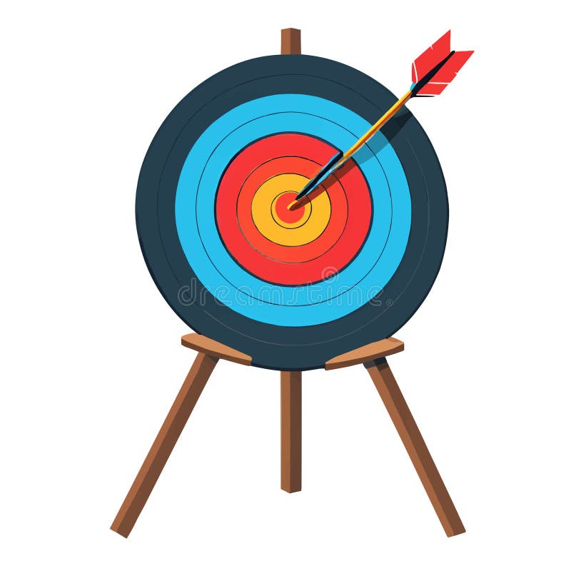 Illustration of an Arrow and a Target. Archery Targets with Different ...