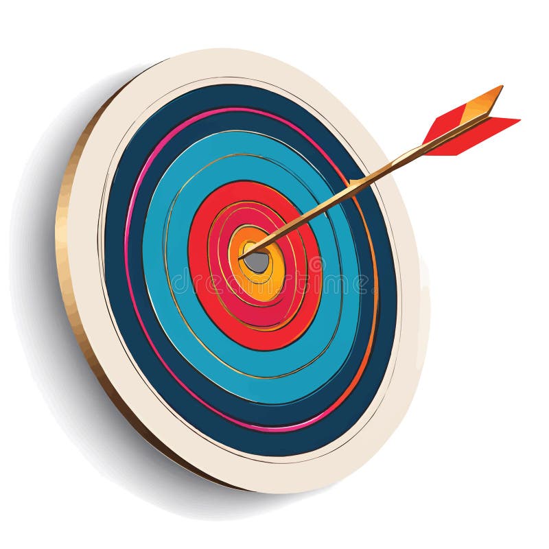 Illustration of an Arrow and a Target. Archery Targets with Different ...