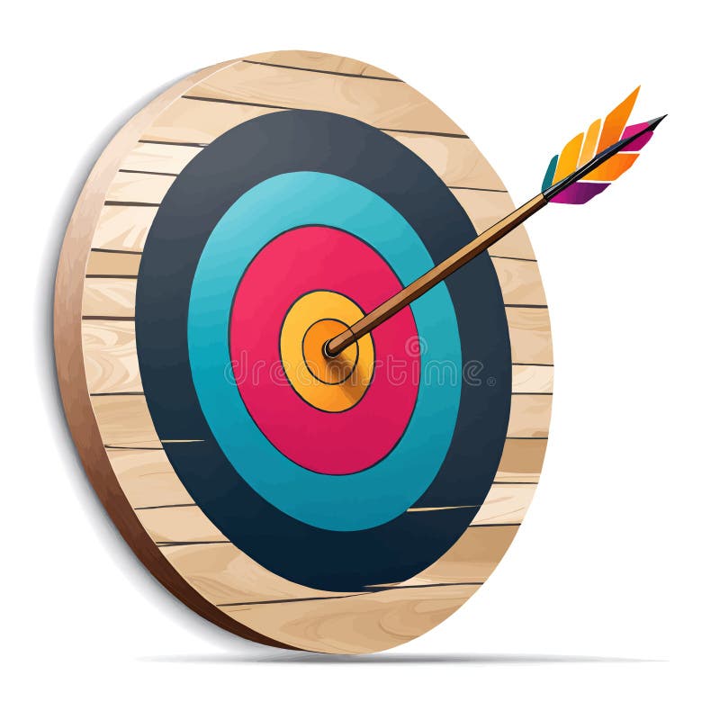 Illustration of an Arrow and a Target. Archery Targets with Different ...