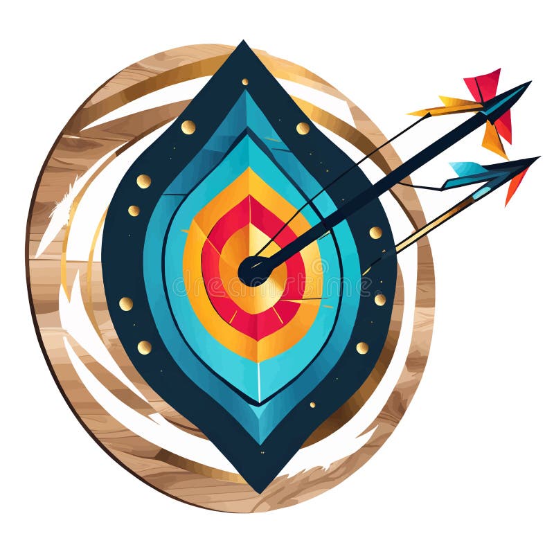 Illustration of an Arrow and a Target. Archery Targets with Different ...