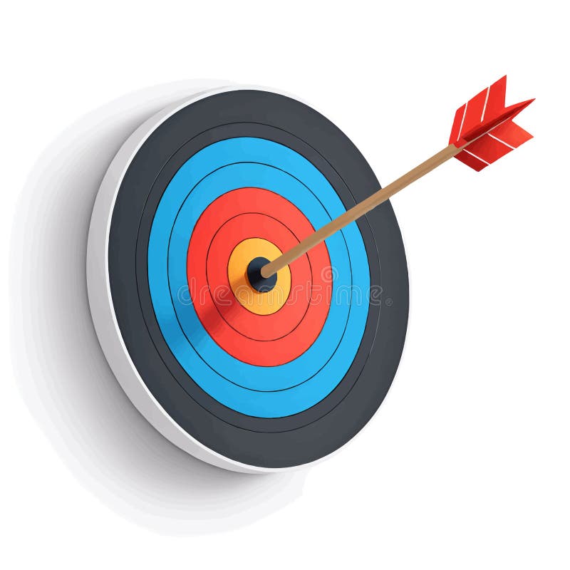 Illustration of an Arrow and a Target. Archery Targets with Different ...