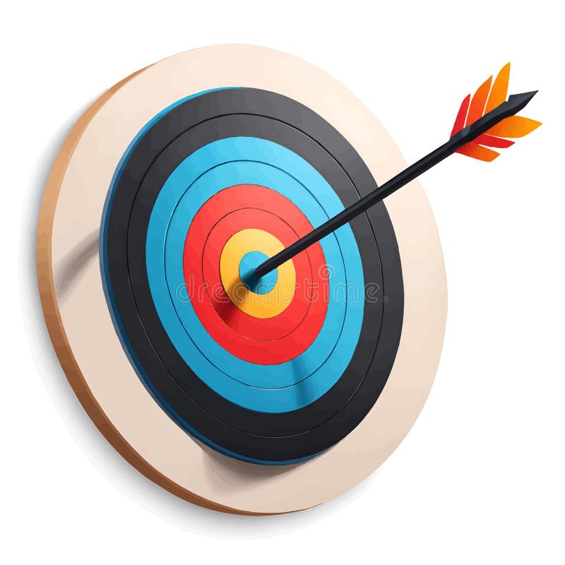 Illustration of an Arrow and a Target. Archery Targets with Different ...