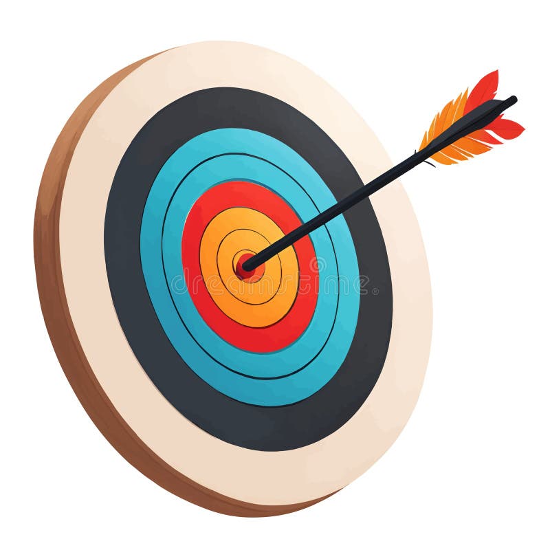Illustration of an Arrow and a Target. Archery Targets with Different ...