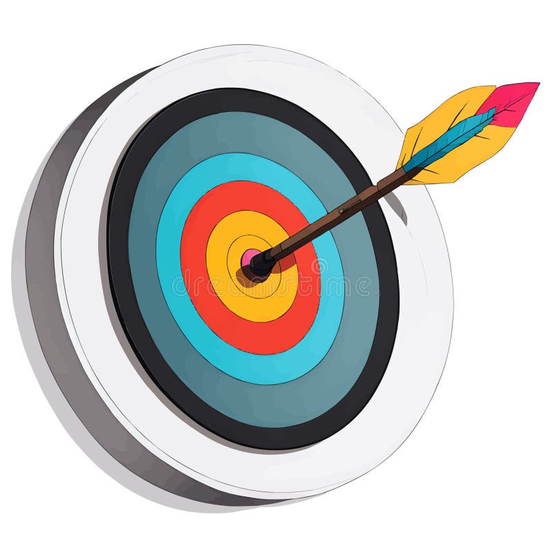 Illustration of an Arrow and a Target. Archery Targets with Different ...