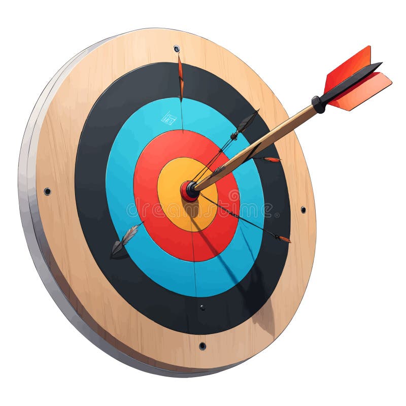 Illustration of an Arrow and a Target. Archery Targets with Different ...
