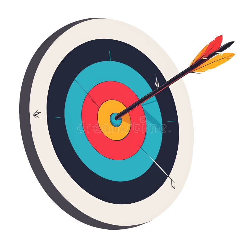 Illustration of an Arrow and a Target. Archery Targets with Different ...