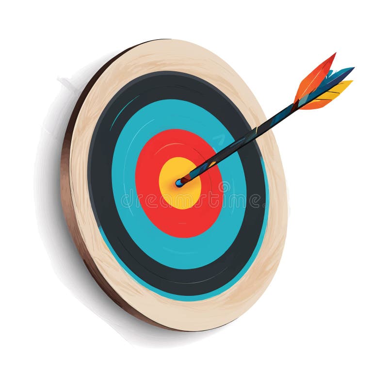 Illustration of an Arrow and a Target. Archery Targets with Different ...