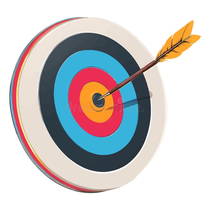 Illustration of an Arrow and a Target. Archery Targets with Different ...