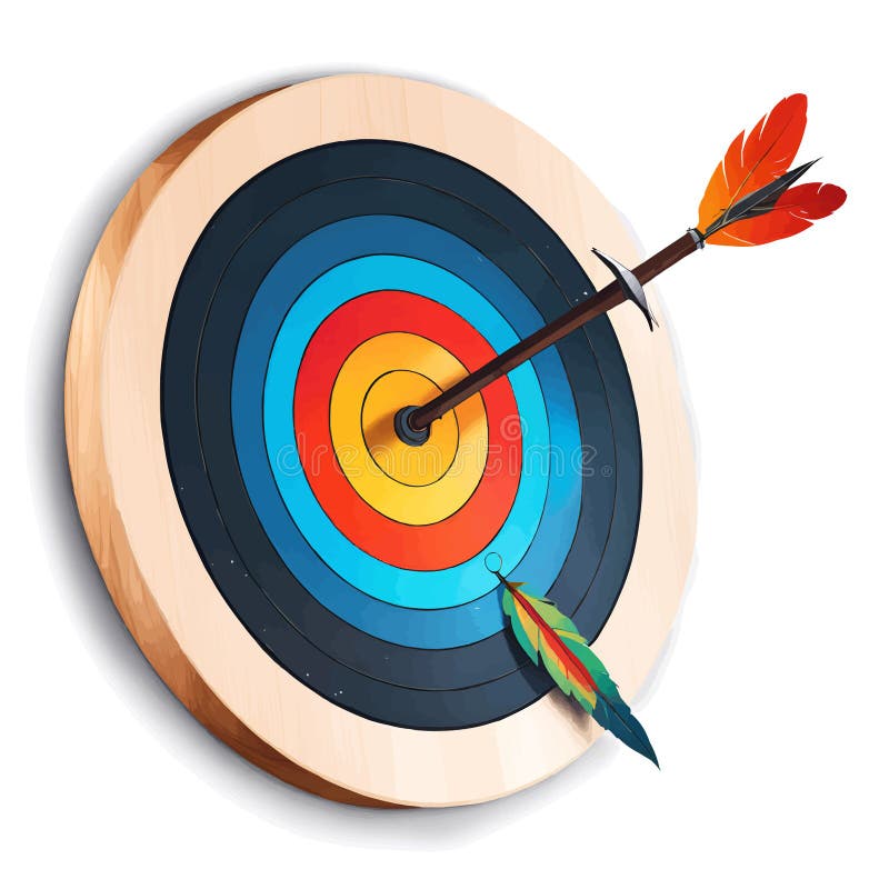 Illustration of an Arrow and a Target. Archery Targets with Different ...