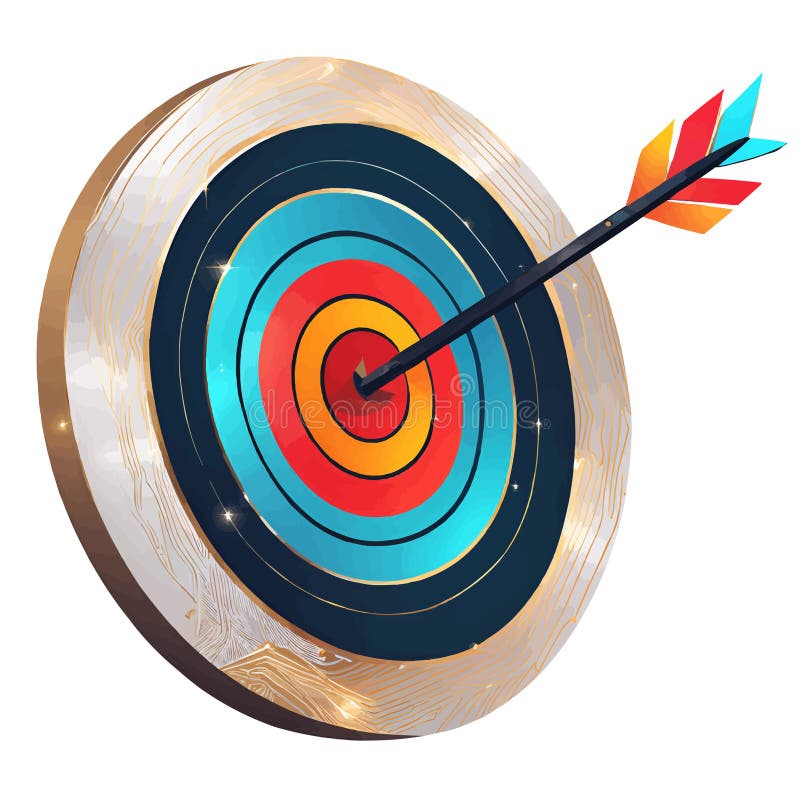 Illustration of an Arrow and a Target. Archery Targets with Different ...