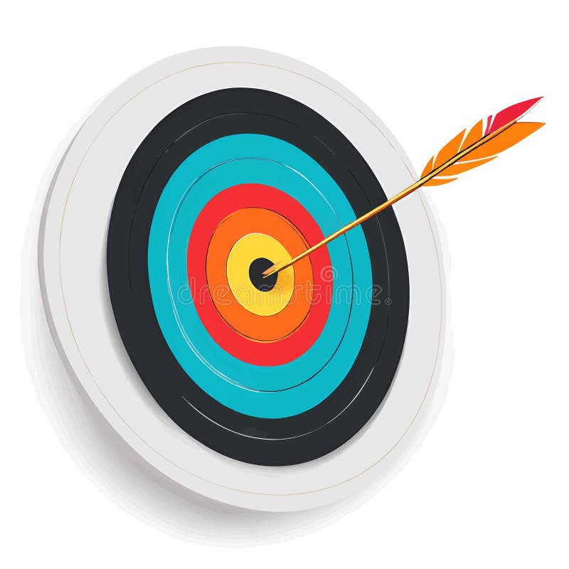 Illustration of an Arrow and a Target. Archery Targets with Different ...