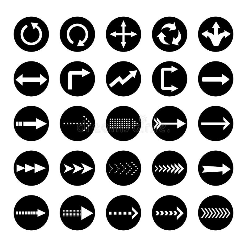 Illustration of Arrows Collection with Elegant Style and White Color ...