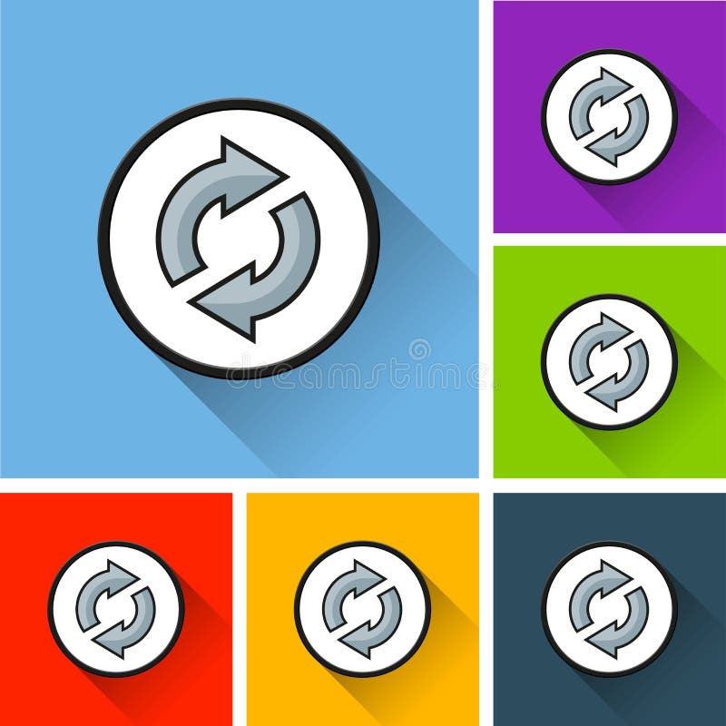 Arrows Icons with Long Shadow Stock Vector - Illustration of flat ...