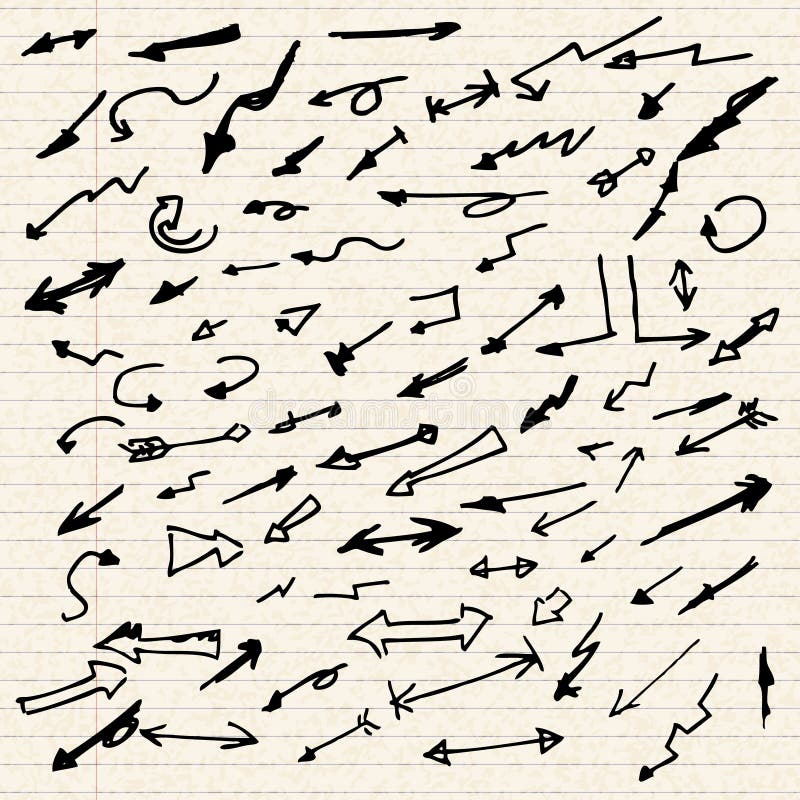 Arrows of a Sheet of Lined Paper Stock Vector - Illustration of ...