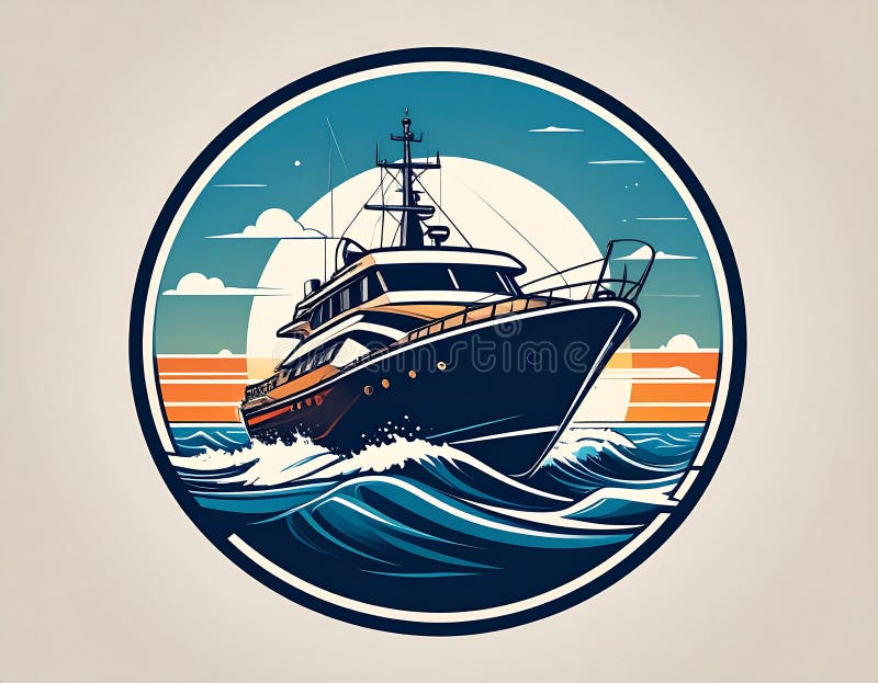 Illustration Art of a Boat Logo with Isolated Background Stock ...