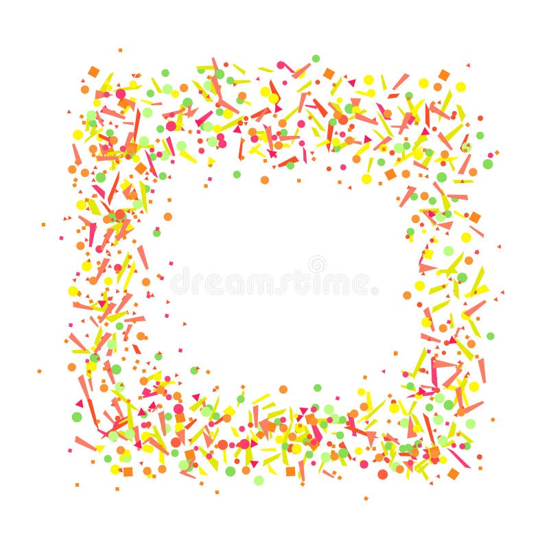 Confetti Rectangle Zig Zag Circle Seamless Pattern in Hand Drawn Style ...