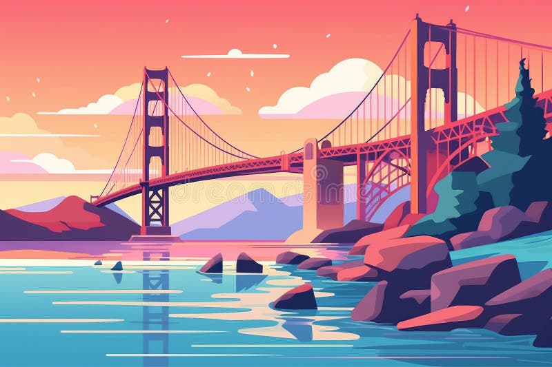 Cartoon San Francisco Bay Bridge Stock Illustrations – 83 Cartoon San ...