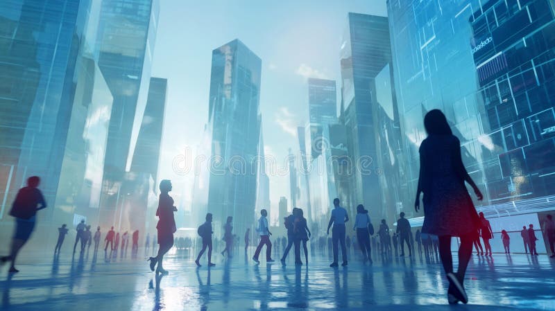 Illustration Art of Motion in Rush Hour Stock Image - Image of busy ...