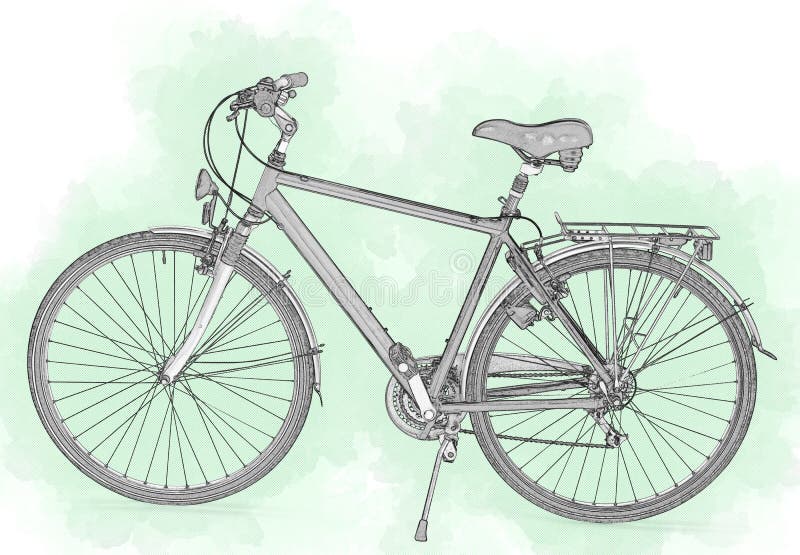 Art of a Side View of a Road Bike Stock Illustration - Illustration of ...
