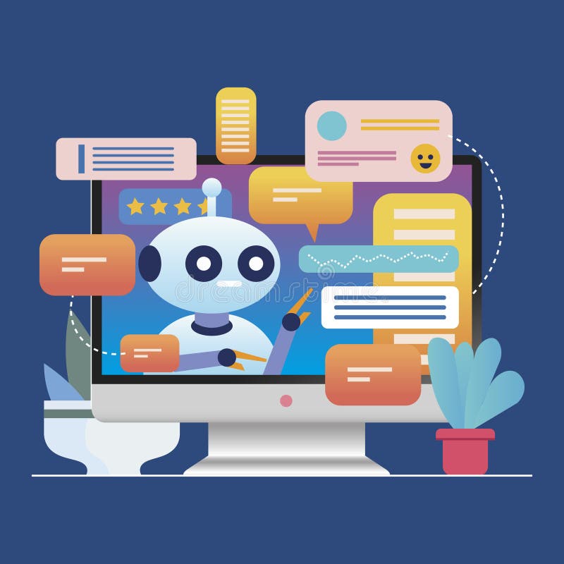 Artificial Intelligence Assistant Multitasking Stock Illustration ...