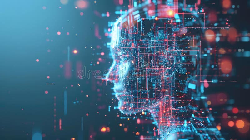 Illustration of Artificial Intelligence and Humans Stock Photo - Image ...