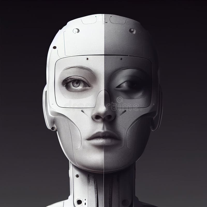 Illustration of an Artificial Intelligence Robot, Futuristic Cyborg ...